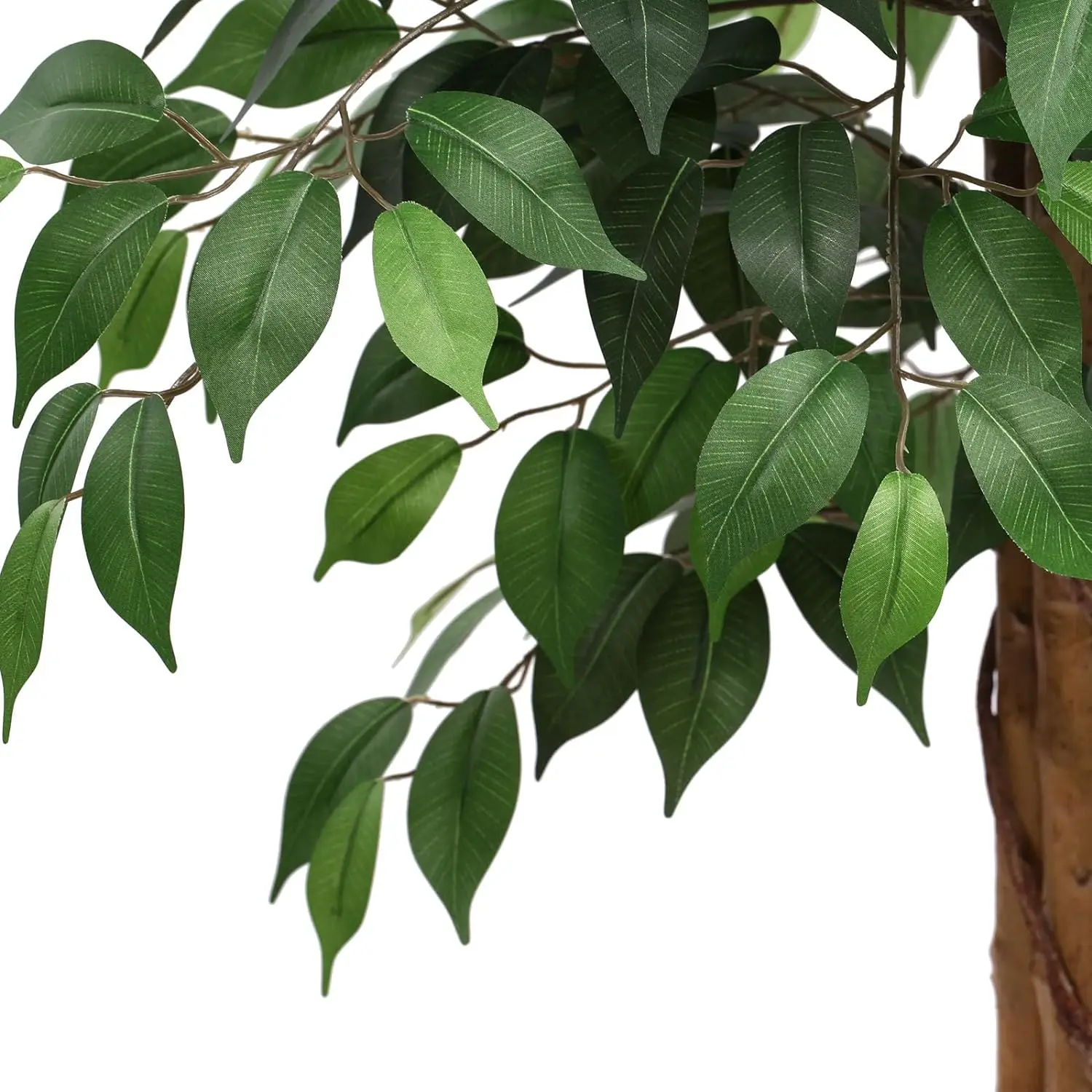 Ficus Artificial Trees With Realistic Leaves And Trunk Silk Faux Ficus ...
