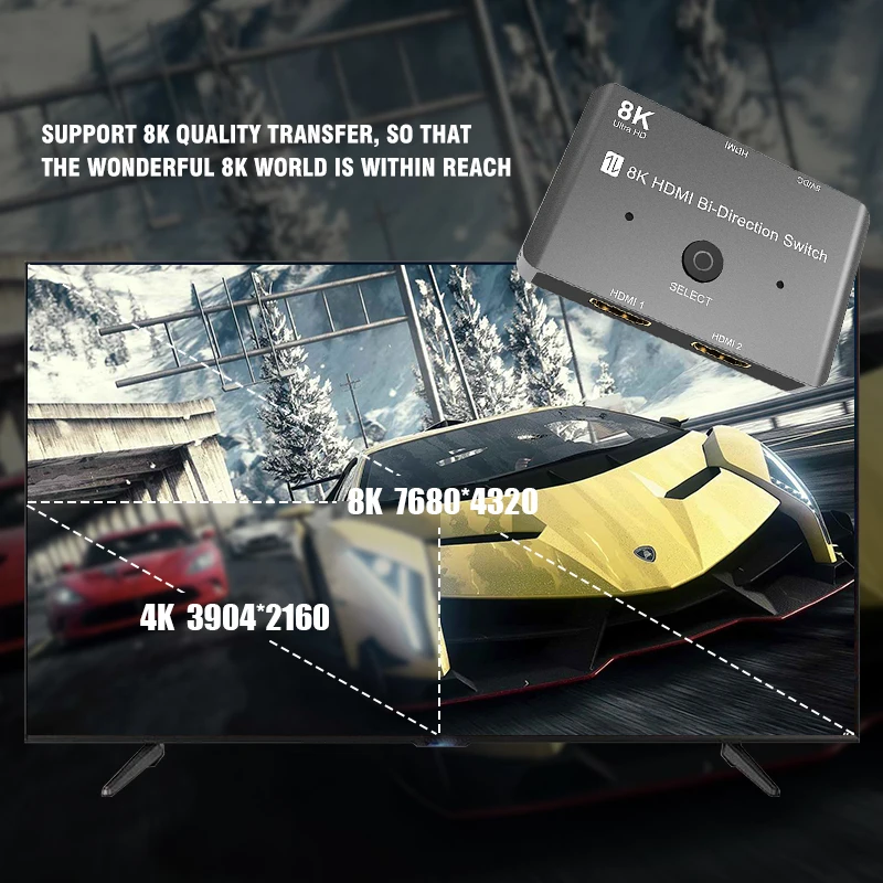 20232.1 Bi-directional Switcher Adapter 2.1 Splitter 8k@60hz 4k@120hz ...