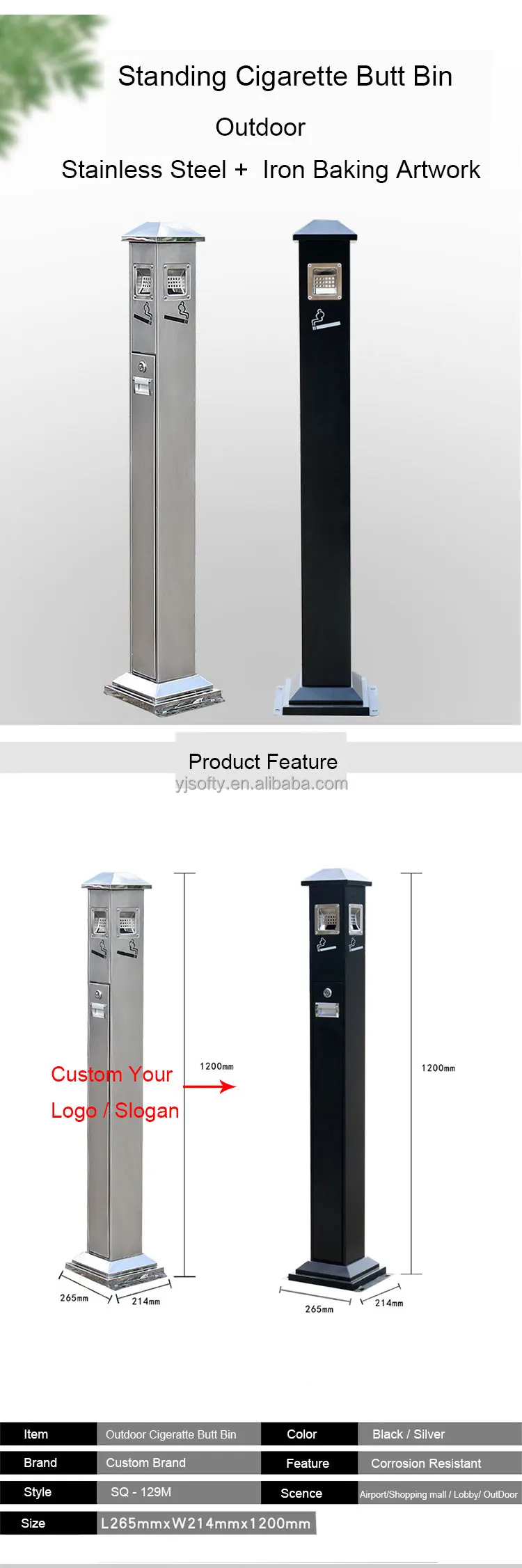 Factory Outdoor Soot Seat Smoky Vertical Column Stainless Steel Iron ...