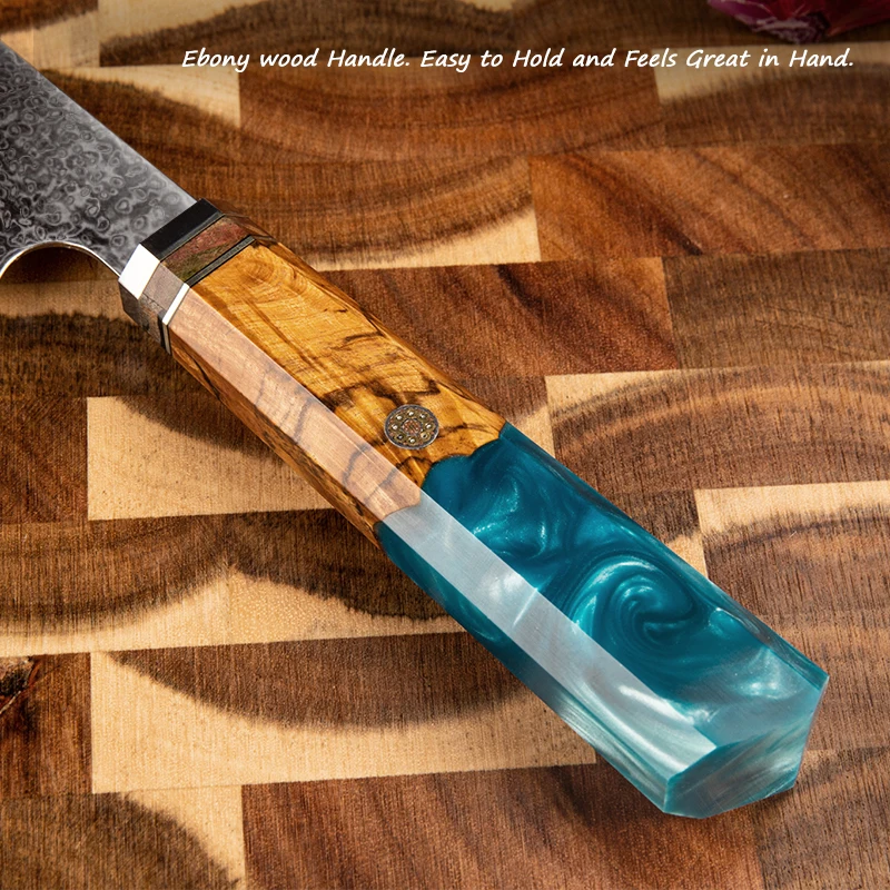 Hand Made 8CR13 Damascus Knife - 67 Layers Steel Kitchen Knife