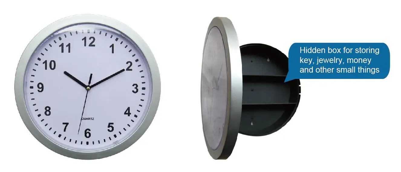 10 Inch Storage Plastic Wall Clock with Secret Hidden Compartment ...