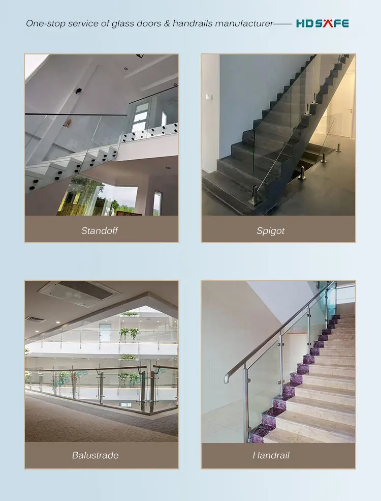 HDSAFE Residential Terrace Glass Railing System - Secure & Stylish
