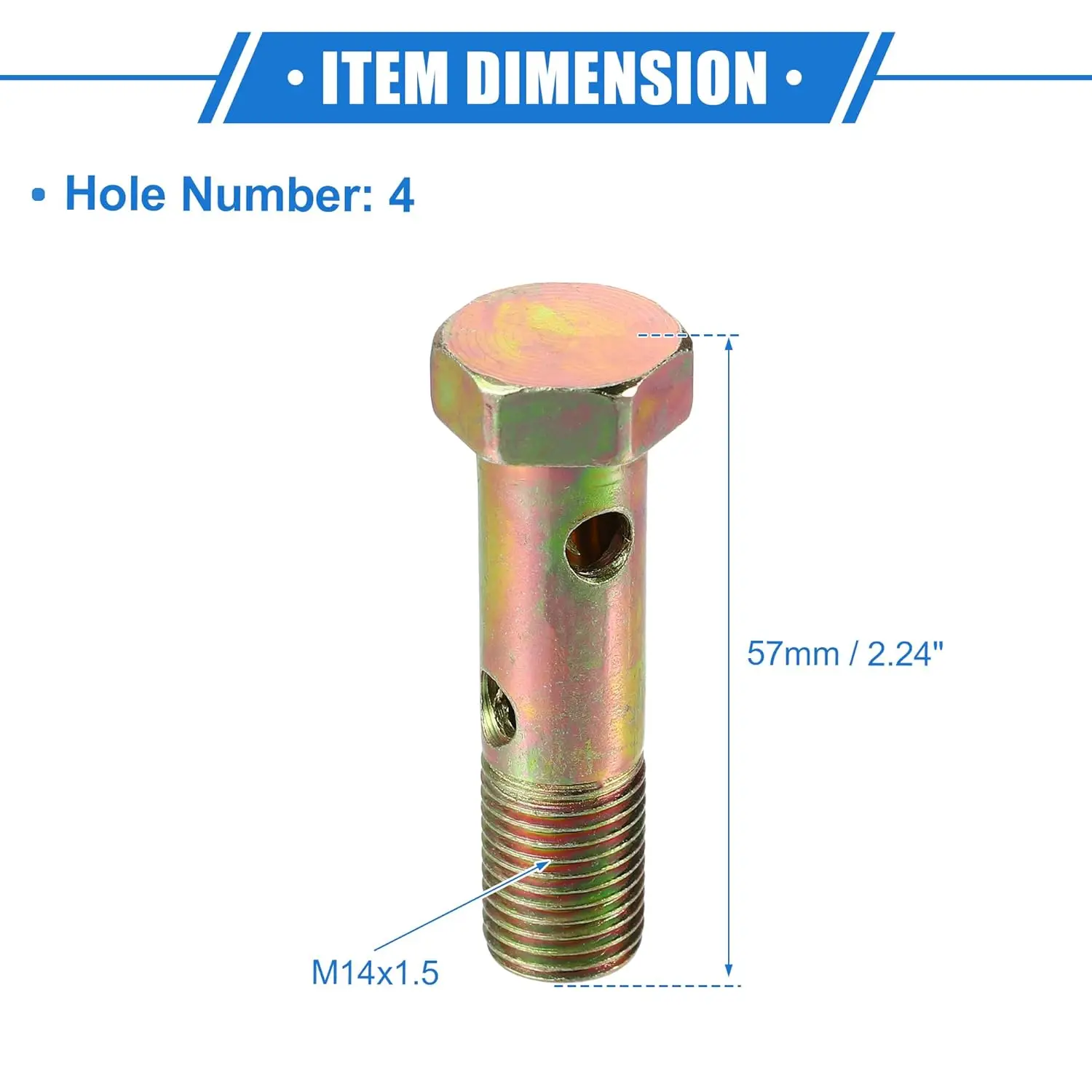 High Pressure Hydraulic Zinc Steel Banjo Bolts for Oil