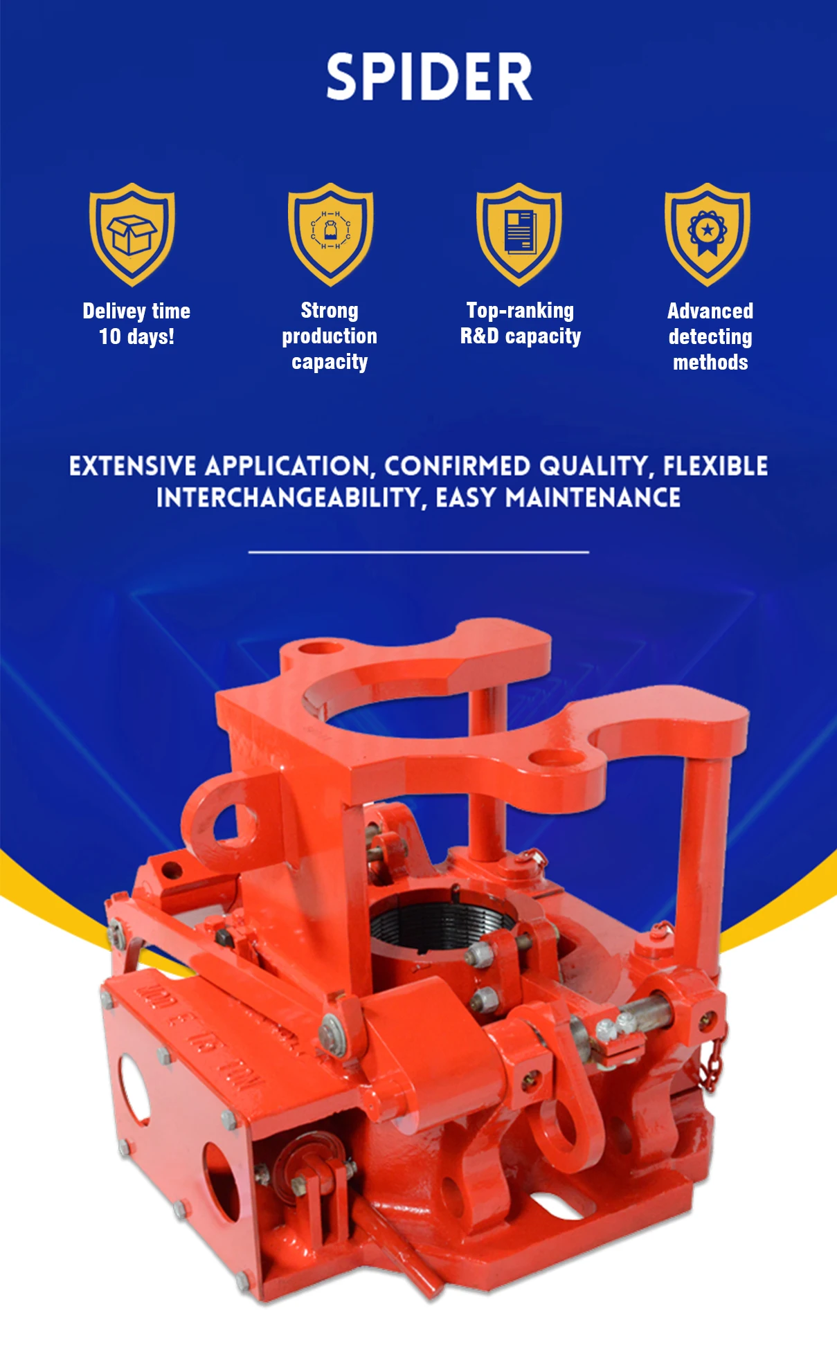 API 7K Tubing Drill Pipe Casing CHD Pneumatic Spider for Well Drilling ...