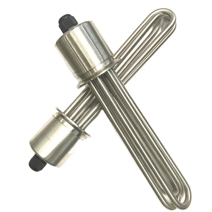 Elemen Pemanas Panas Tabung 220 W Baja Tahan Karat 6000 V Flensa ...