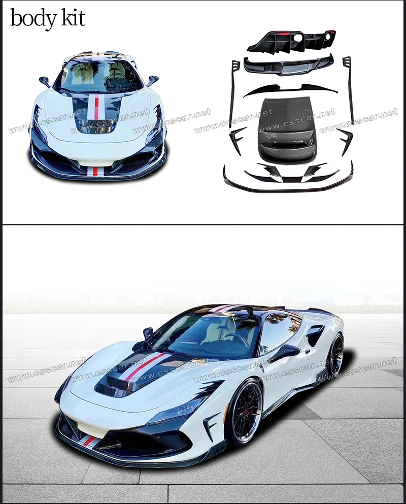 New Arrival Carbon Fiber Front Lip Rear Diffuser Rear Engine Cover Kv ...