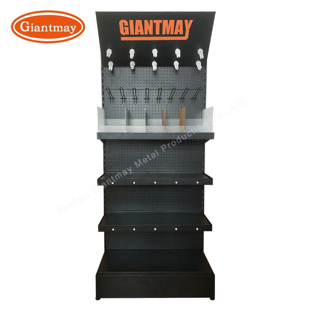 Metal Pegboard Led Lamps Accessories Exhibition Display Stand Retail ...