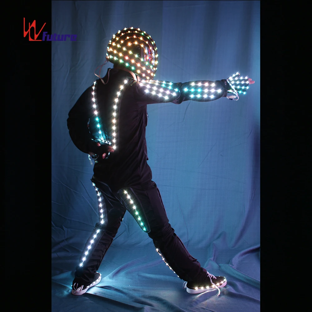 Programmed LED Robot Costumes with Helmet - Halloween Fun