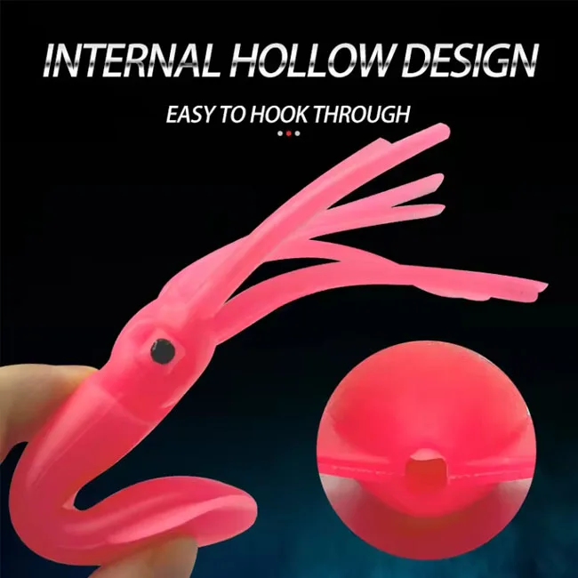 Rubber Squid Skirts Octopus Soft Fishing Lures Luminous Lure Skirts Umbrella Tuna Fishing ...