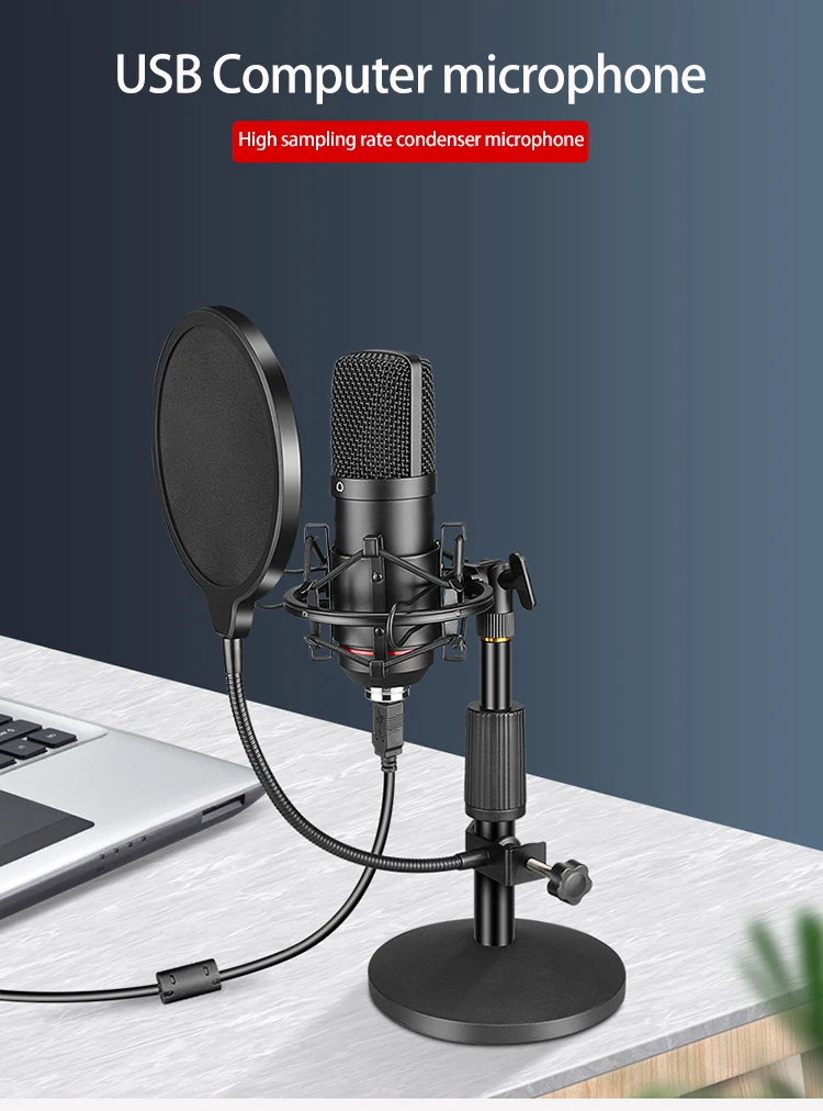 Condenser Usb Studio Microphone Kit Laptop Usb Microphone With Monitor ...