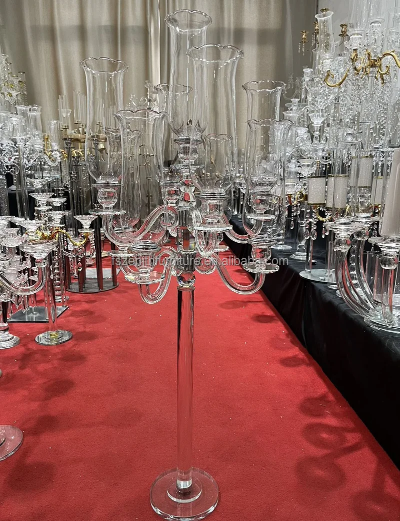 Tall Candelabra Wedding Centerpieces 5 Arm Crystal Candelabras Glass