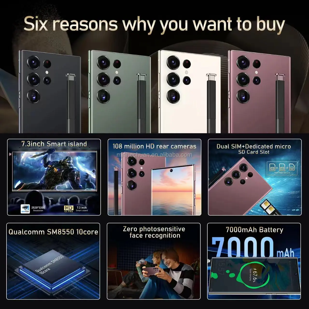 2024 Original S24 Ultra Ai Smartphone 16gb Unlocked Phone 4g 5g Dual Sim Android 13 Ai Mobile ...