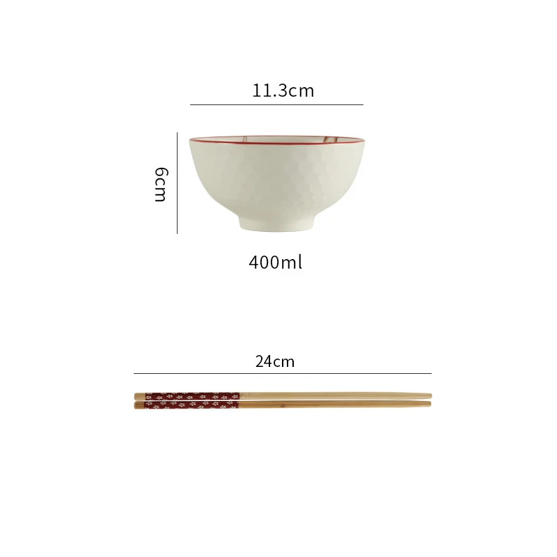 Chinese Style Ceramic Tableware Rabbit Bowls And Chopsticks Set New ...