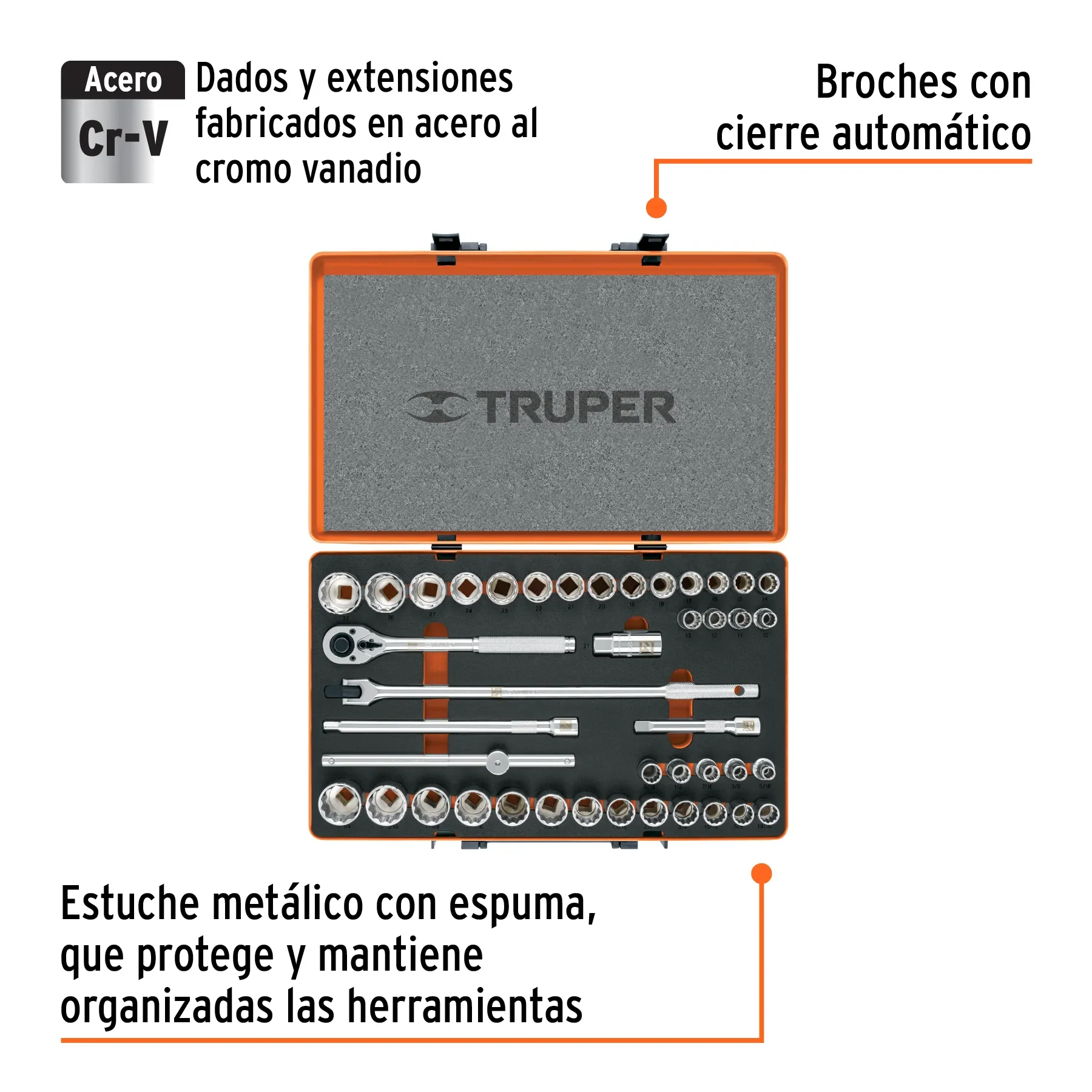 Master 4-Piece Mechanic's Set of 42 Tools - Truper Mexico