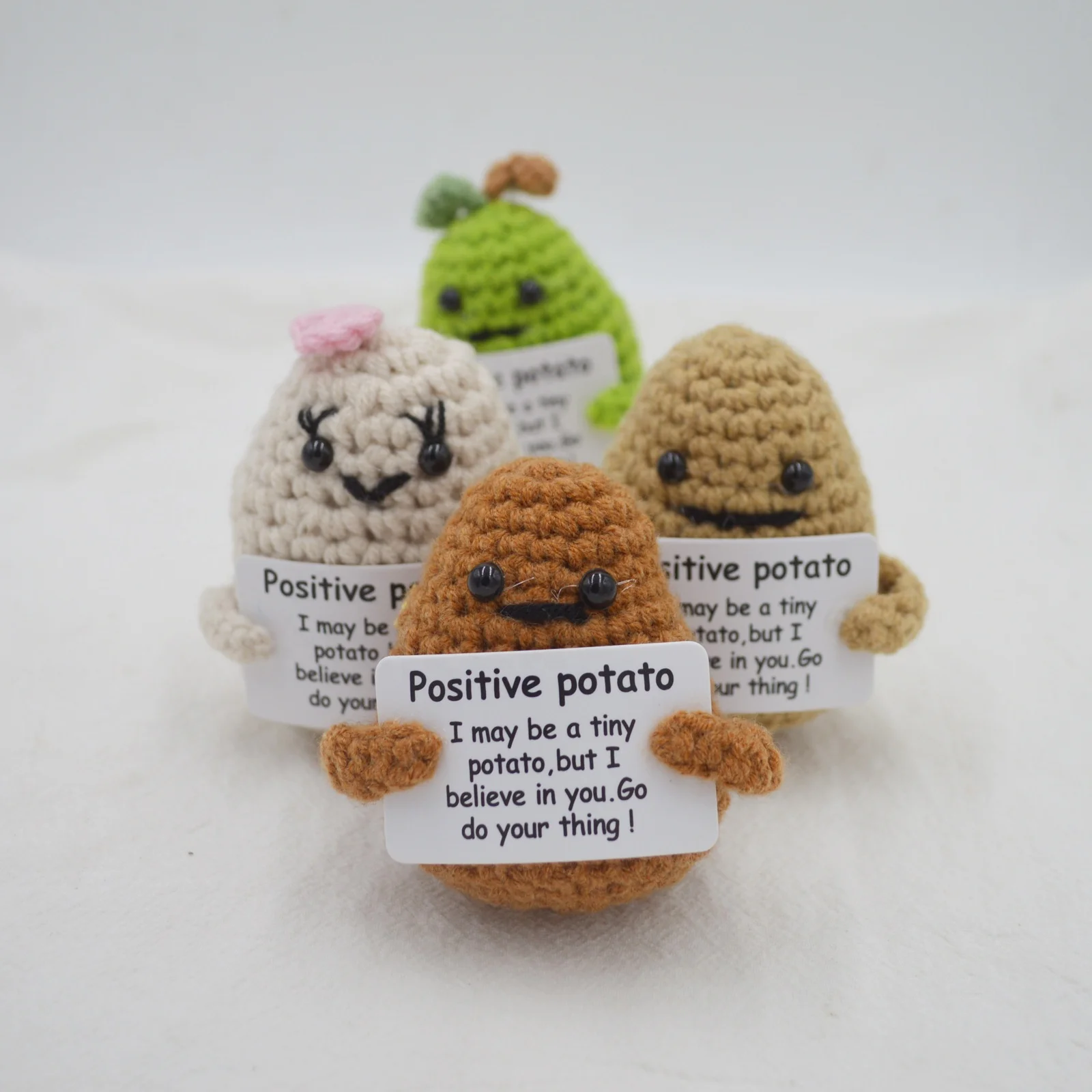 Cute Knitted Positive Potato Doll - Fun & Inspirational Gift