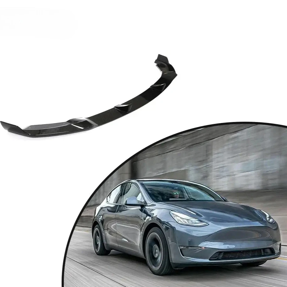 Dry Carbon Fiber Front Bumper Lip Splitter For Tesla Model Y Mayor ...