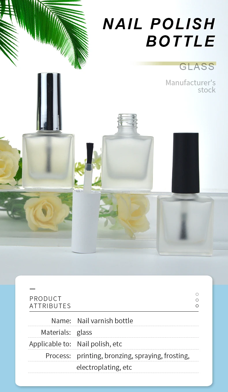 8ml Frosted UV Gel Glass Bottle - Custom Nail Polish Packaging