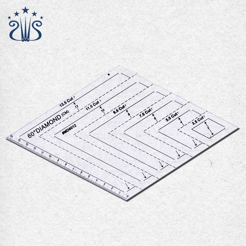 Clear Patchwork Scale Ruler Diy Sewing 60 Degree Diamond Quilting ...