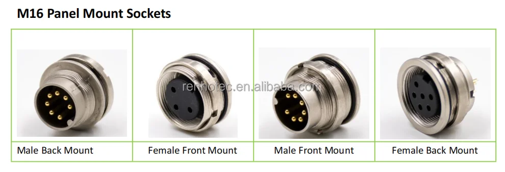6 Pin Power Field Wireable - M16 Connection Miniature Ip40 Ip67 ...