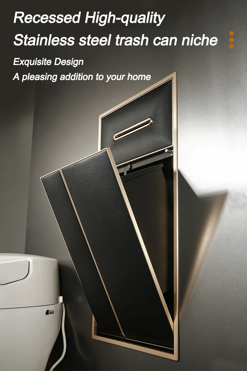 Multi-functional Trash Bin Storage SUS304 Recessed Rubbish Bin Tissue ...