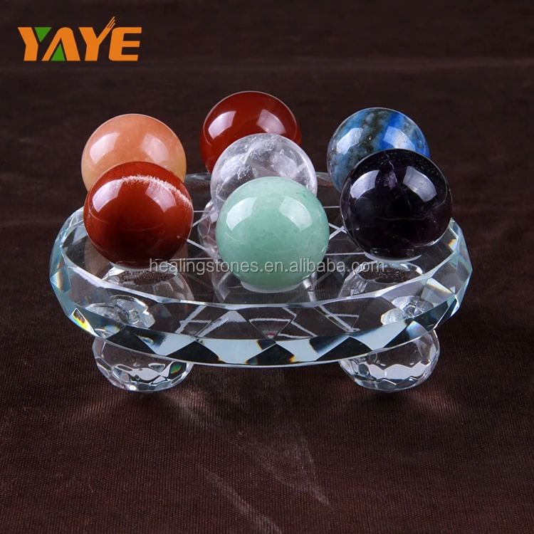 Seven Star Chakra Crystal Ball Set/7 Color Balls Cheap Healing Crystal ...