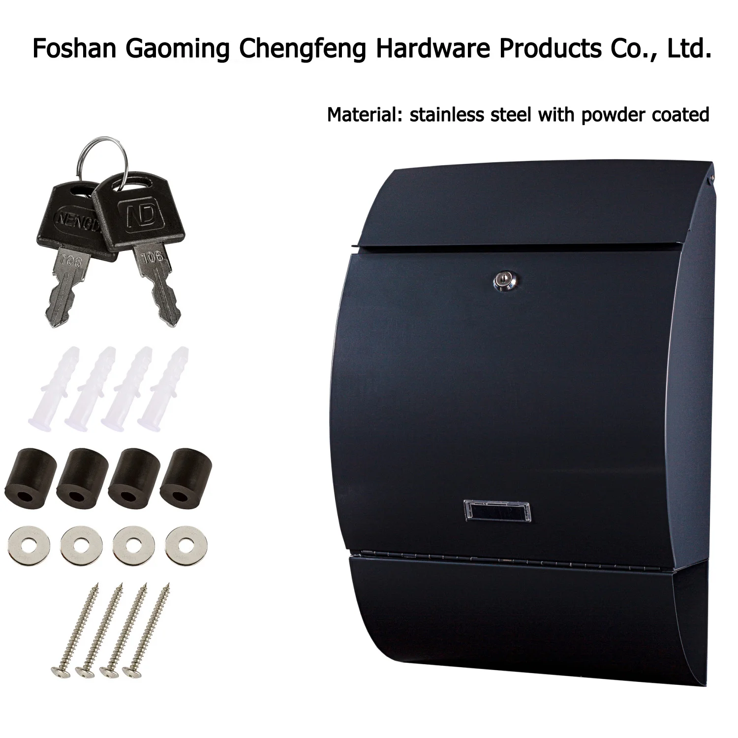 Metal Outdoor Wall Mount Modern Mailbox Cast Iron Mailboxes Mail Post ...