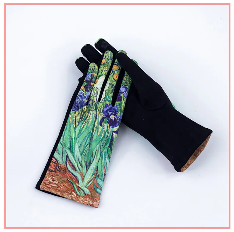 2023 Popular Oil Painting Sublimated Print Touch Screen Gloves Winter ...
