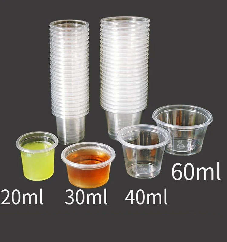 Small Mini Disposable Shot Glasses Plastic Shot Cups 2oz Round Bottom ...