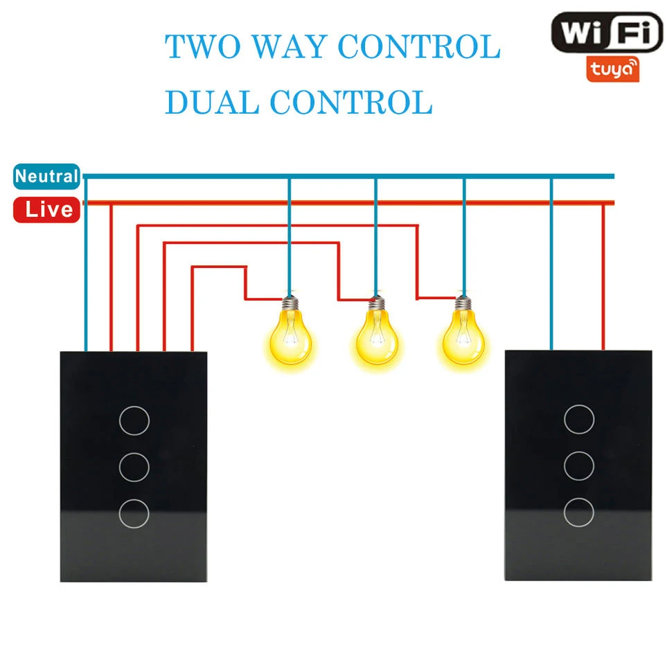 Tuya Light Switch with Neutral - Smart Wifi Control Panel