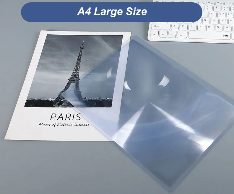 3X Large Size Full Page PVC Plastic Magnifying Sheet, A4 Full Page ...
