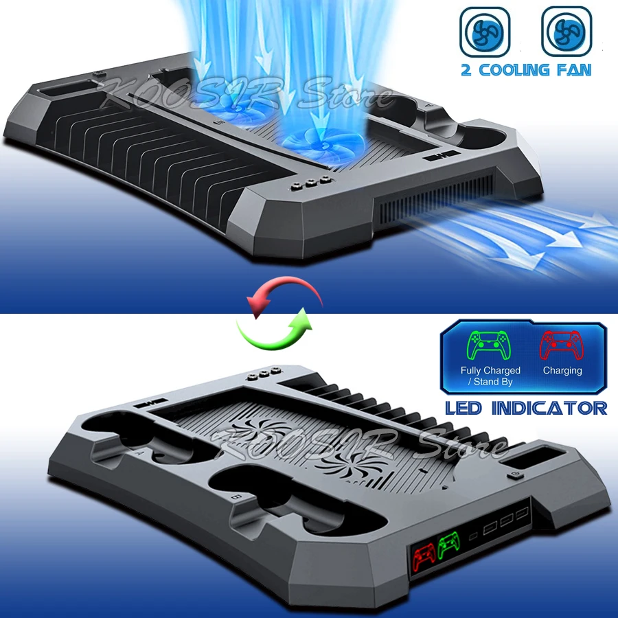 PS5 Disc Digital Game Console Quick Cool Stand with PS 5 Controller ...