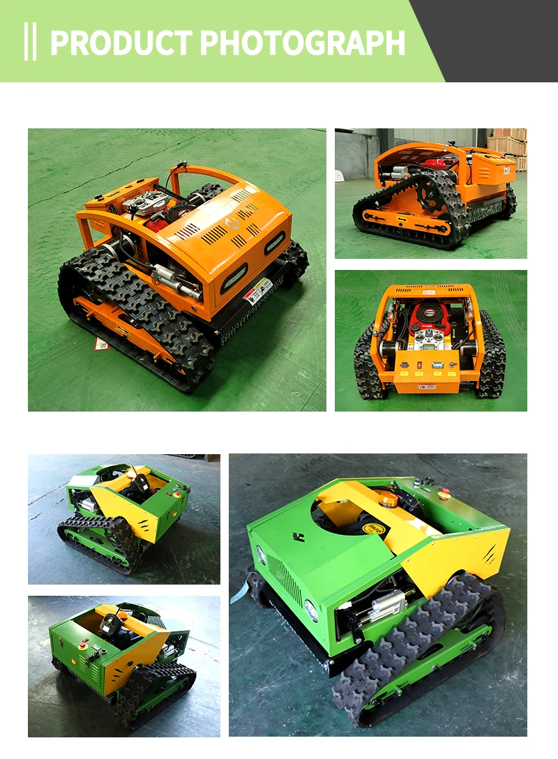 225cc Displacement Gasoline Tracked Robot Lawn Mower Portable Small ...