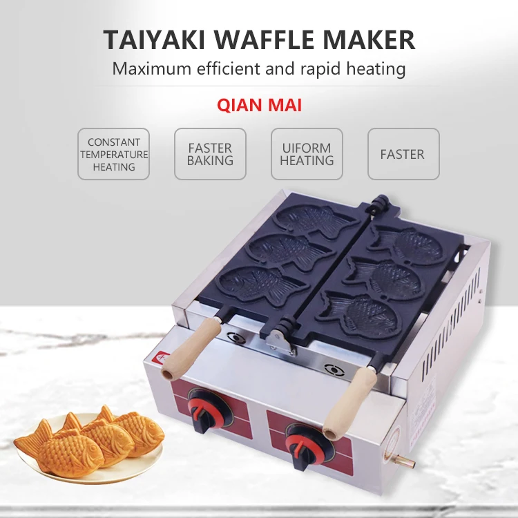 Gas Taiyaki Waffle Machine - High Productivity & Easy Operation
