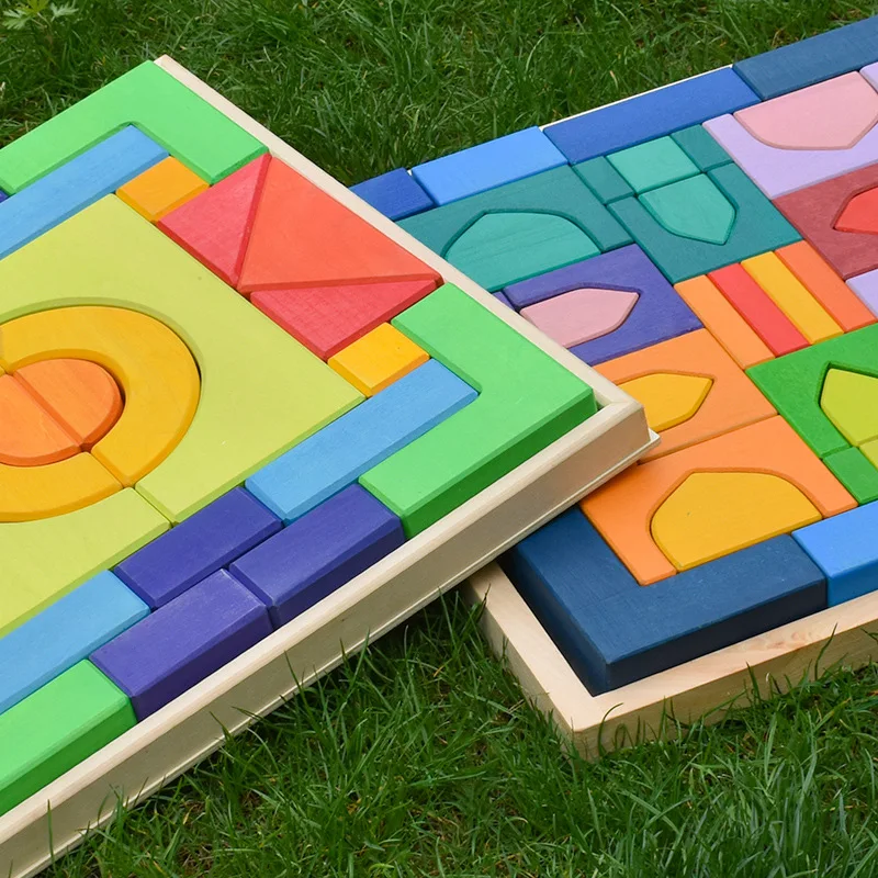 Wooden Rainbow Blocks Natural,Giant Rainbow Blocks Set - Buy Wooden ...