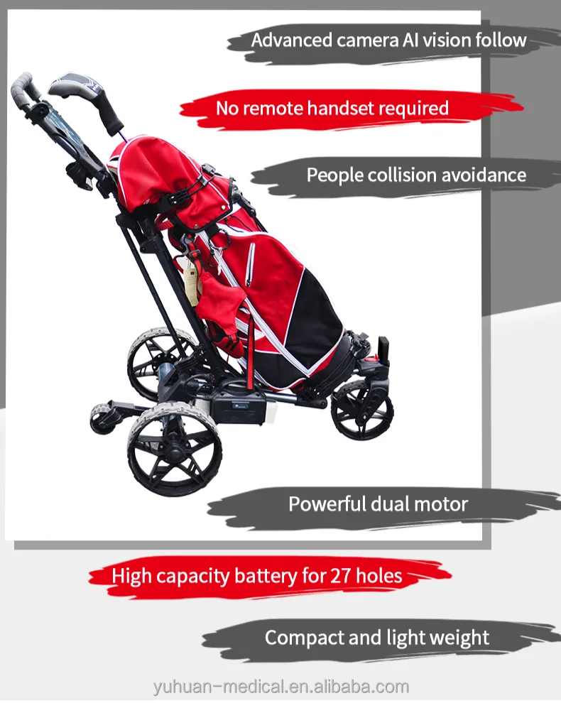 Cheap Motorized Push-pull Golf Cart Intelligent Electric With Lithium ...