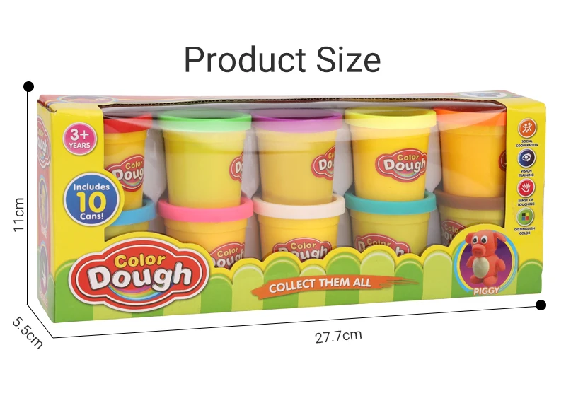 2024 Cheap Playdough 10 Colors Pack Kit Set Playdough Play Dough Toys ...