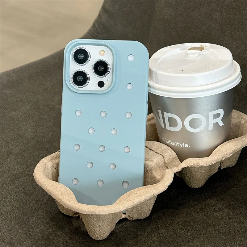 Diy Croc Rubber Soft Silicone Breathe Phone Case With Holes For Iphone ...