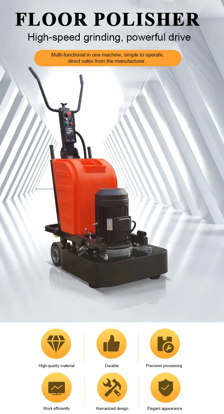 6-Head Concrete Floor Grinder Polisher with Engine for Polishing and ...