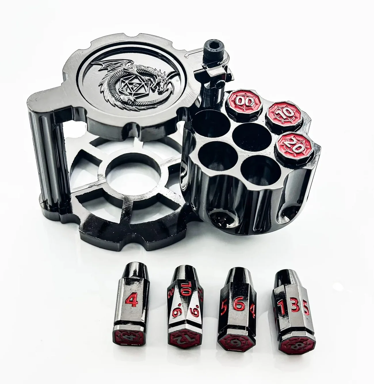 Cyberpunk Spinning Revolver Cylinder Container Metal Bullet Dice for ...