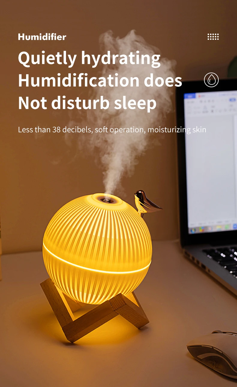 Moon Lamp Humidifier 330ml - Rechargeable & Ultrasonic