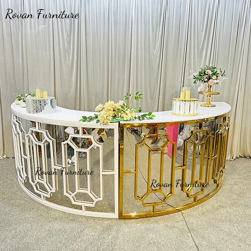 Luxury Round Gold Silver Bar Tables for Wedding & Events