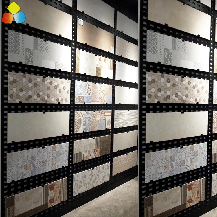 Exhibition Hall Marble Stone Ceramic Tiles Metal Display Rack Ceramic ...
