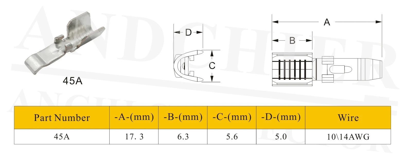 15a 30a 45a Connector Plug For Andersons Connector Shell Single Pin ...