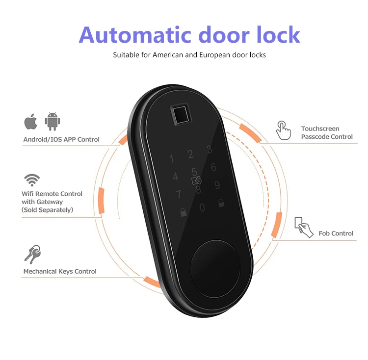 Wholesale Electric Self Locking Key in Knob Fingerprint Lock with ...