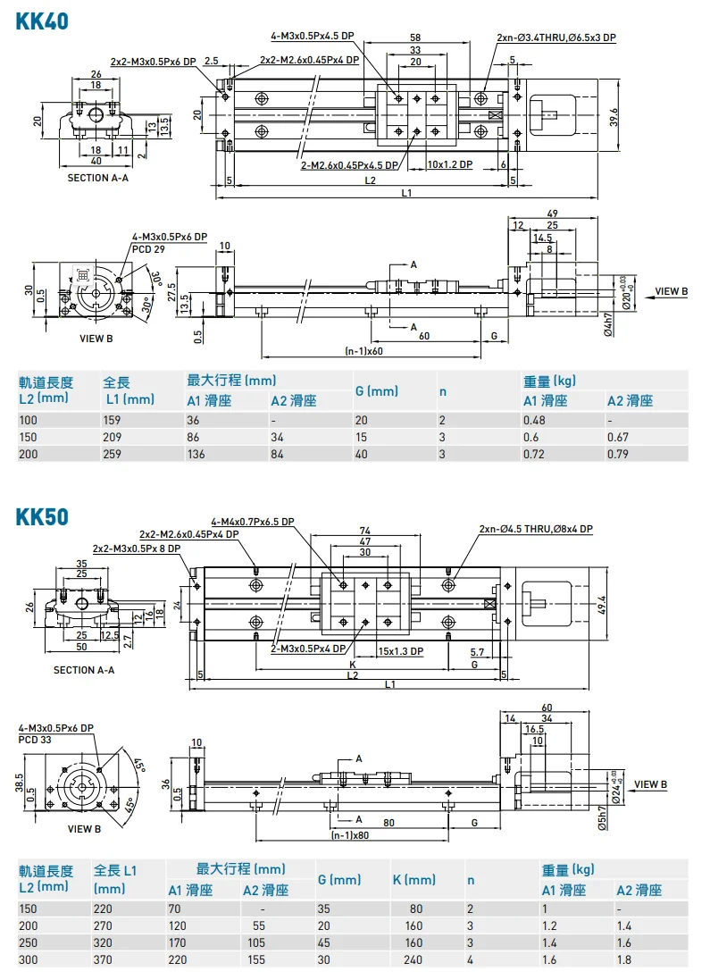 KK Ball Screw Linear Motion Guide Actuator CNC KK Linear Module KK30 ...