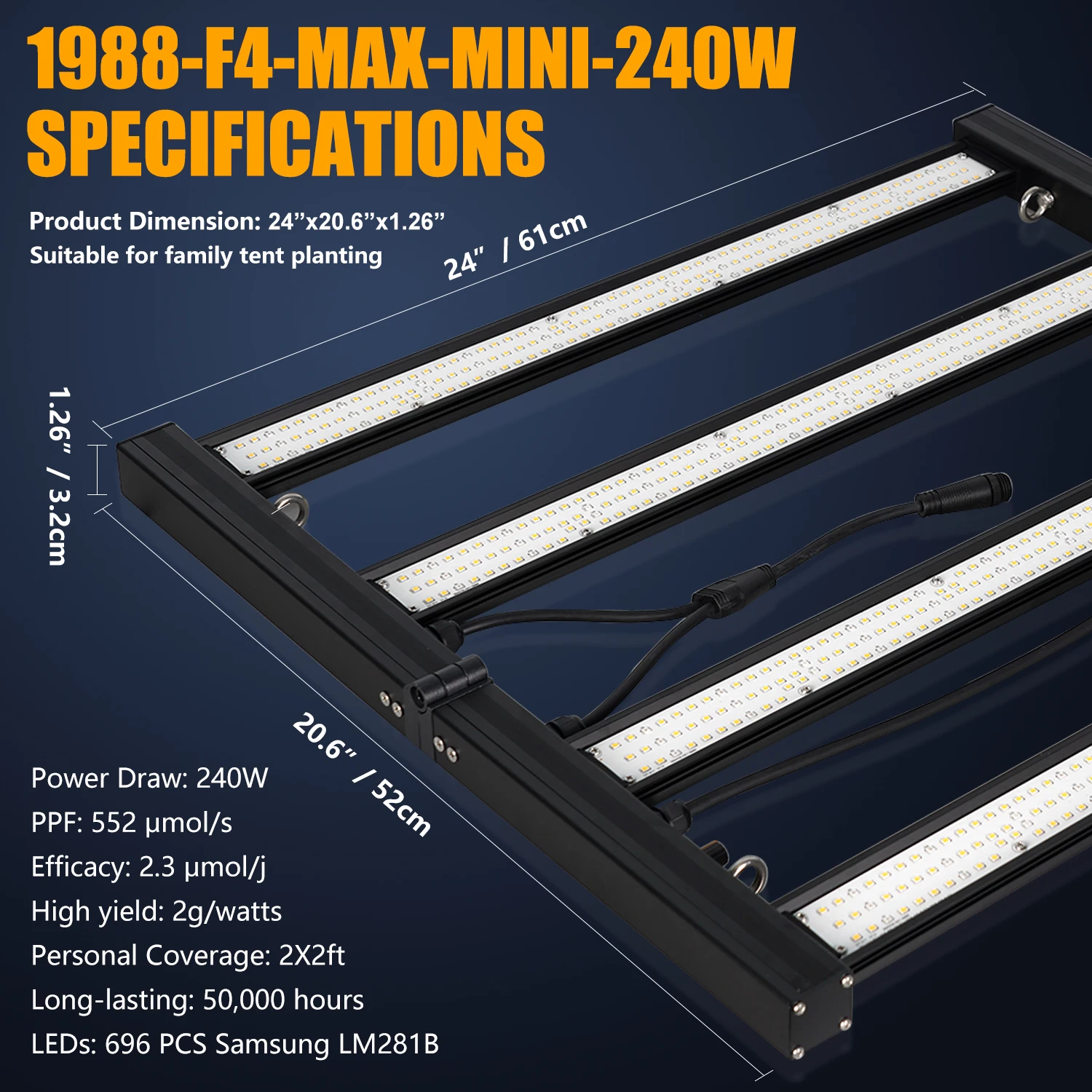 Meijiu 2024 Eu Stock Full Spectrum Indoor 240W LED Grow Light