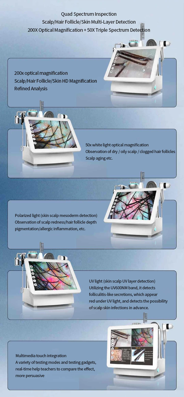 2026 Professional ABS Portable Desktop Hair Scalp Treatment Machine ...