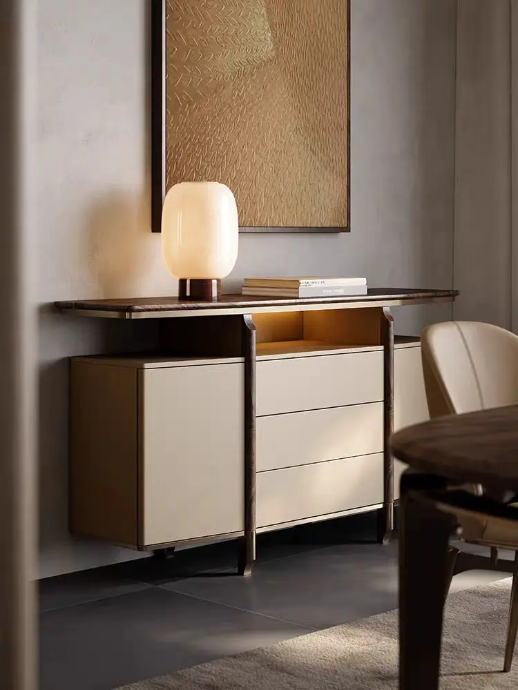 Italian Minimalist Solid Wood Side Cabinet Villa North American Style ...
