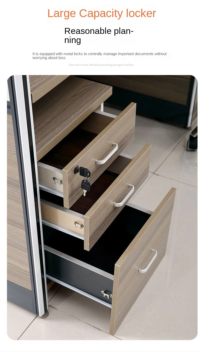 Office Table 6 Seater Staff Work Desk 6 Person L Shaped Modern ...