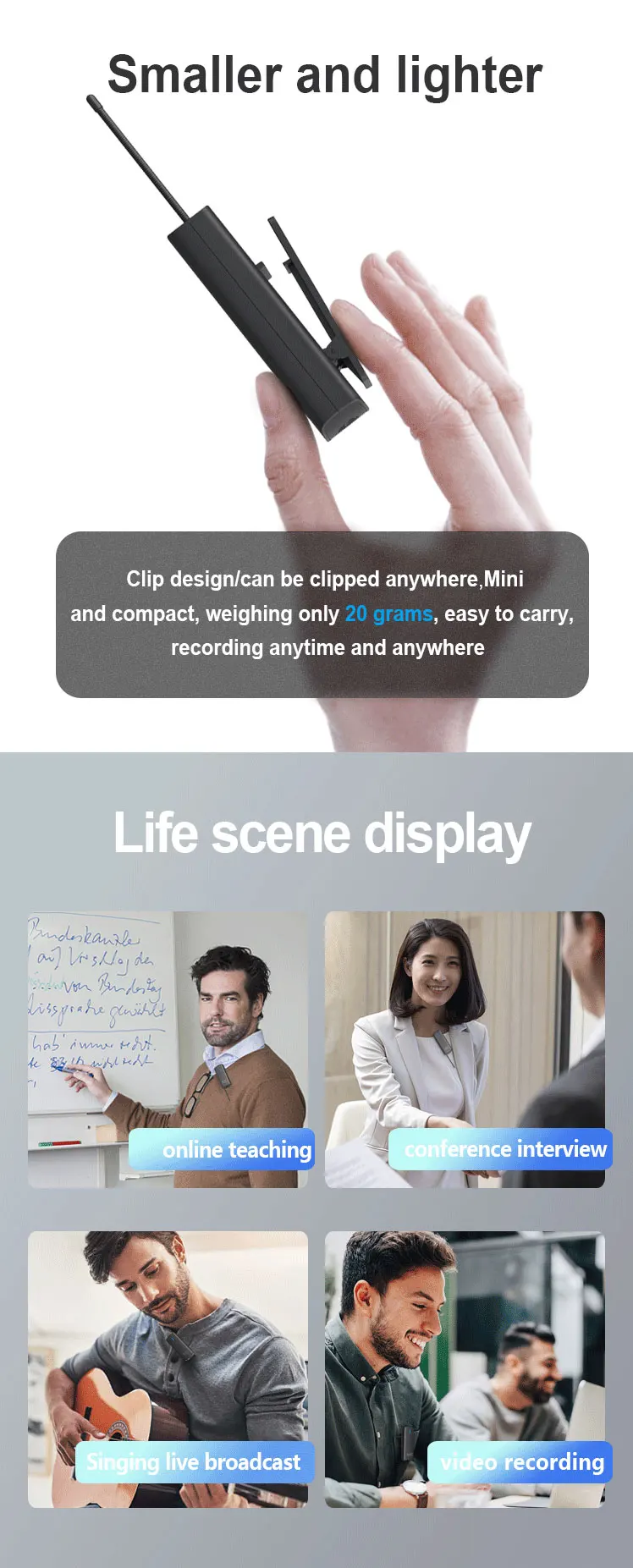 Original Sound Light Small Mic Mobile Phone Camera Wireless Recording ...